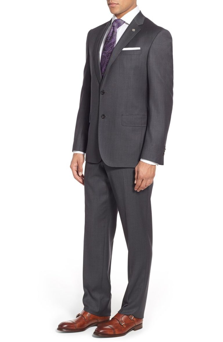 Merino Wool Cashmere Blend Suit - Mens Charoal Grey Suit