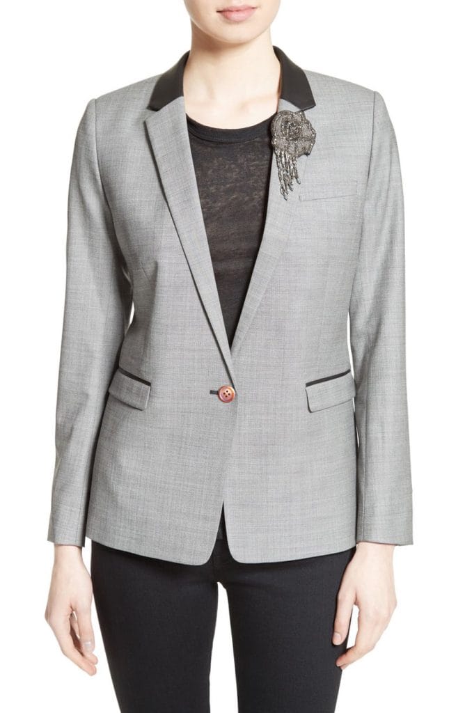 Women's Office Work Blazer Jacket | Custom Leather & Wool