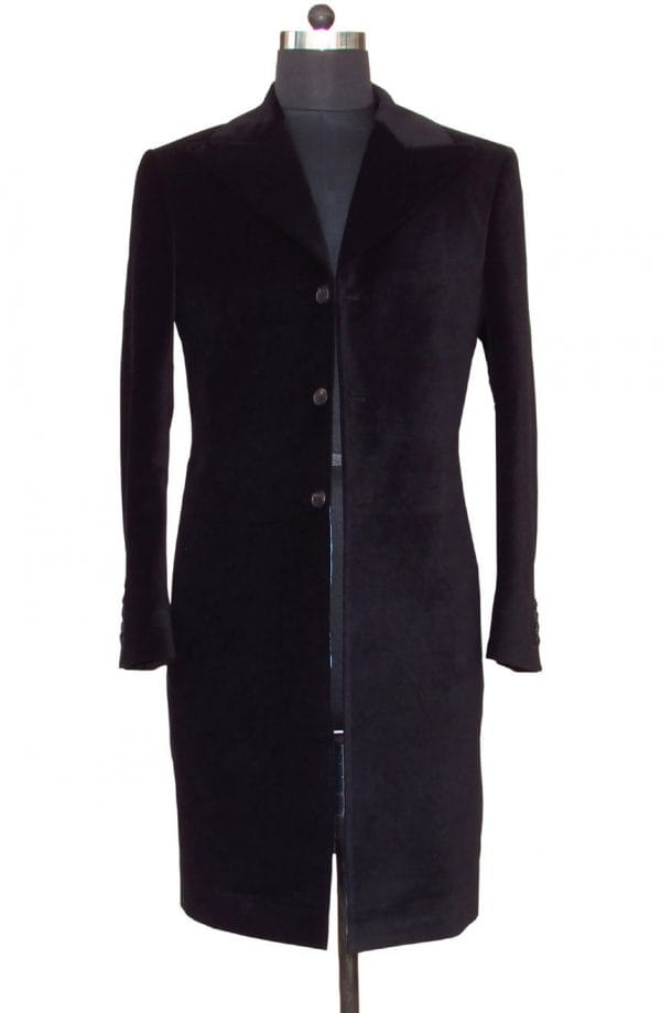 12th Doctor black velvet frock coat Peter Capaldi cosplay