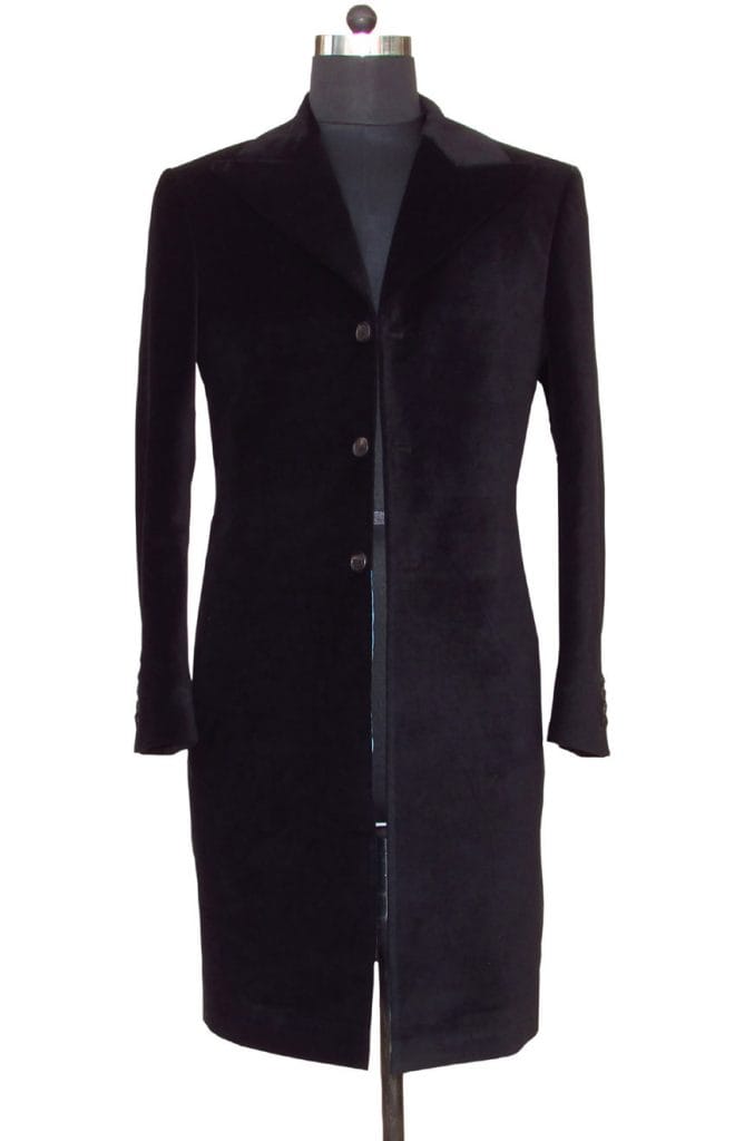 12th Doctor black velvet frock coat Peter Capaldi cosplay