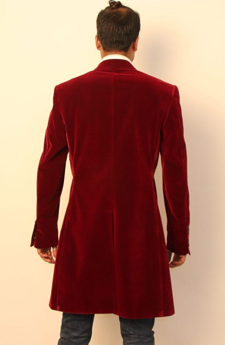 12th Doctor Who Peter Capaldi maroon red velvet coat