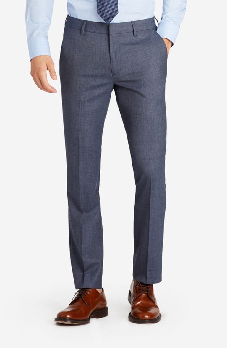 Slate Blue Wedding Suit | Custom Tailored in Sharkskin Wool