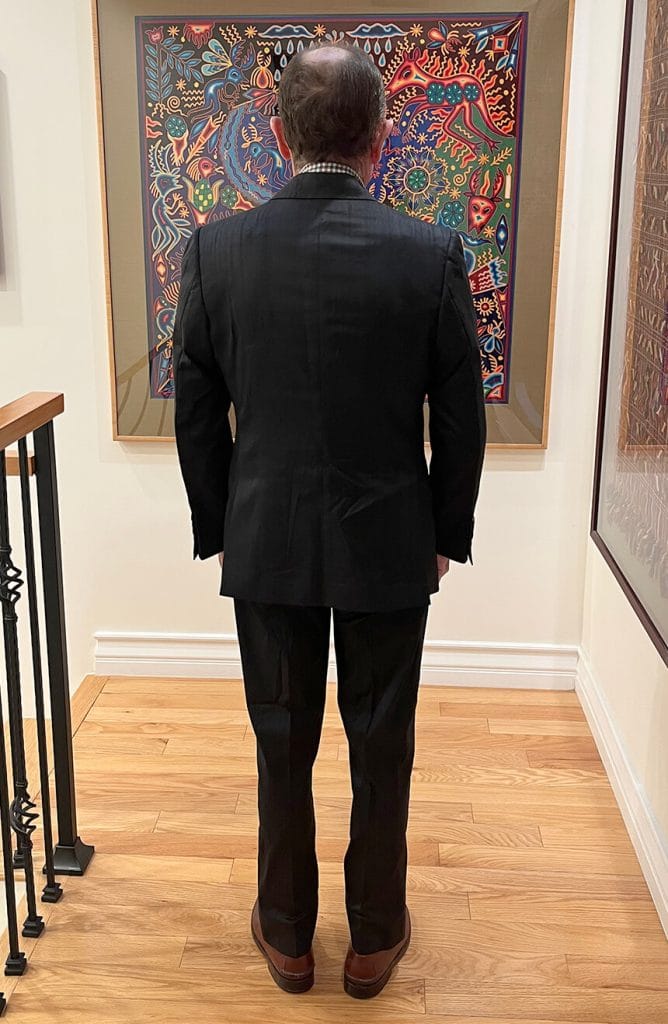 Black Dupioni Silk Suit | 3-Roll-2, Made to Your Measure | Baron Boutique